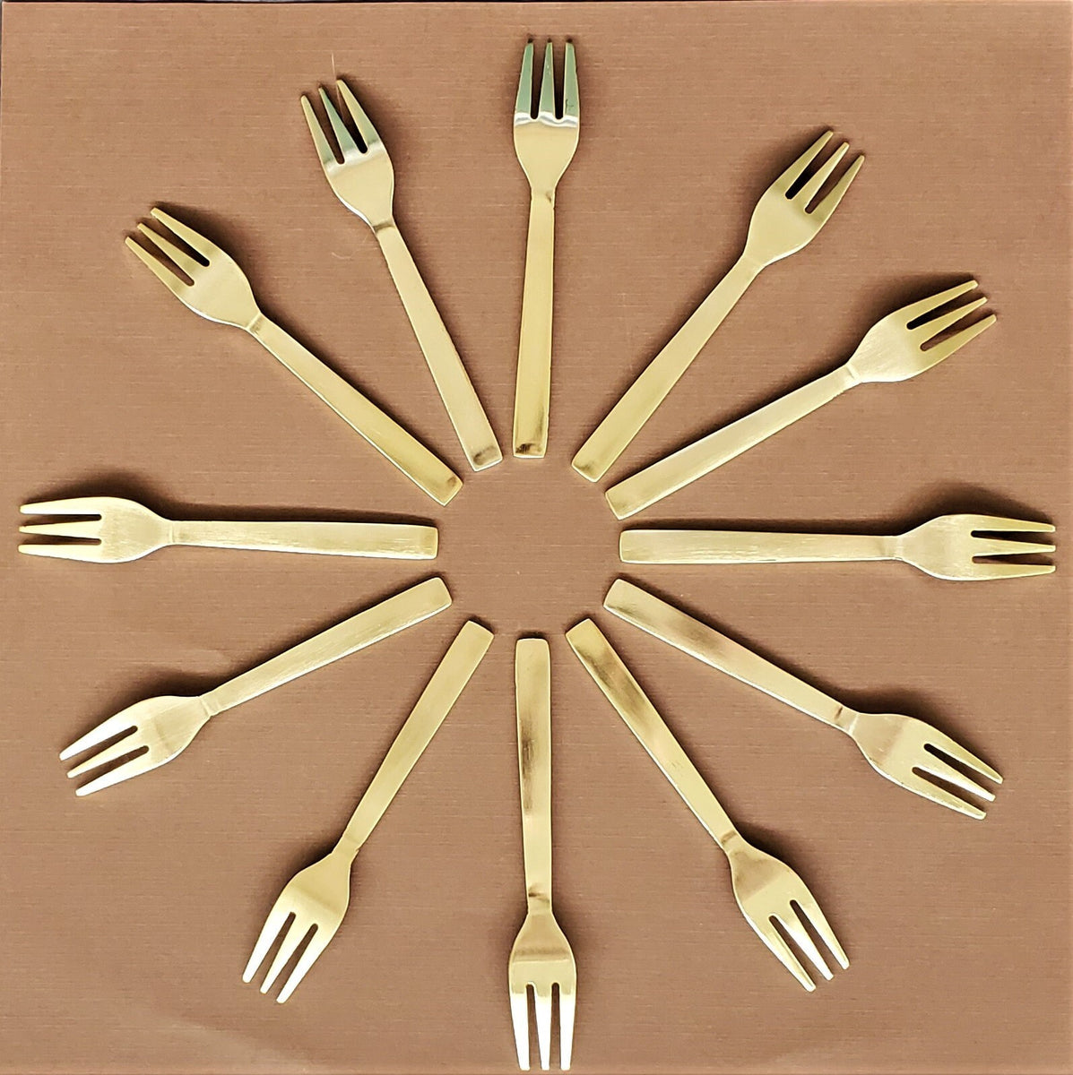 White and Red Cake Fork Set - Dessert Fork - Gold Appetizer Forks - Ha ...